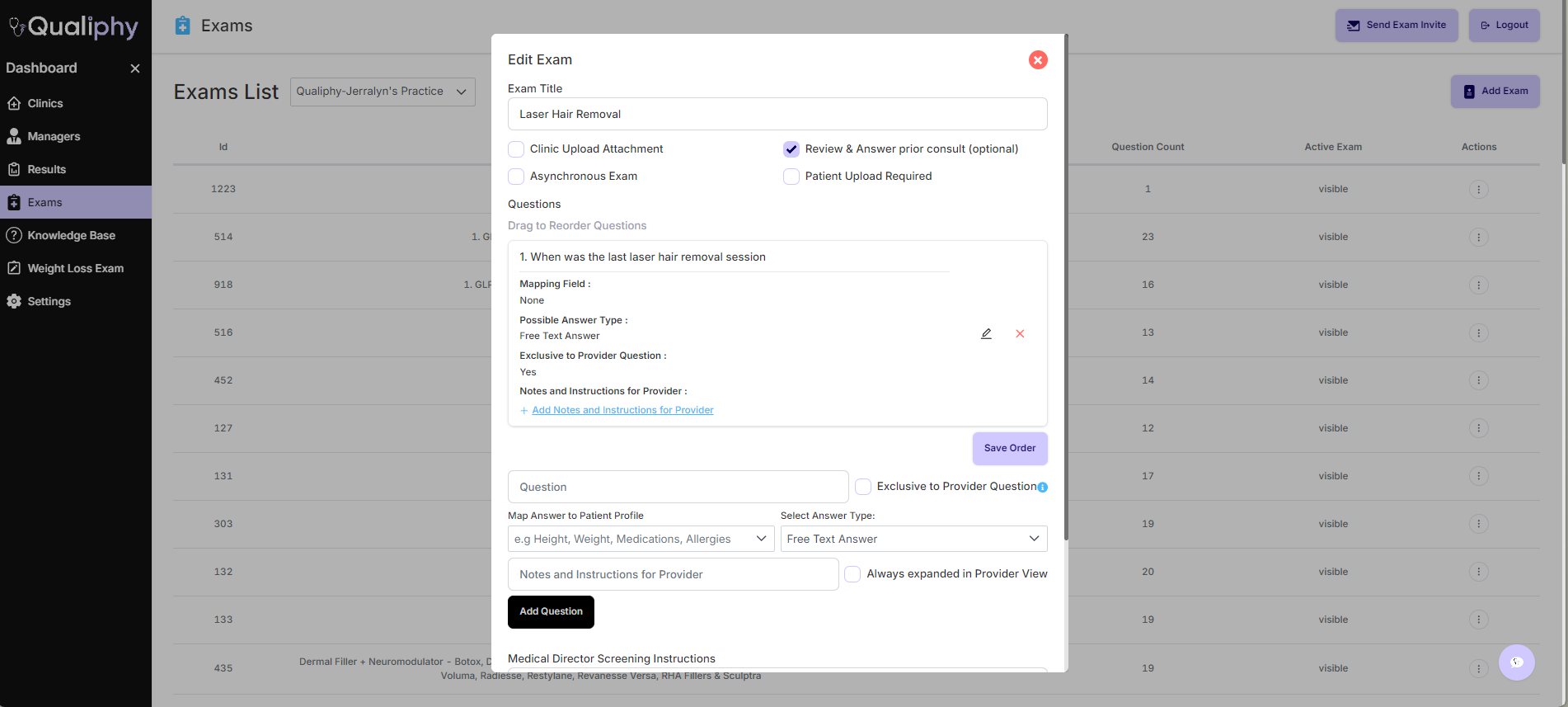 How Do I Edit A Customized Exam? – Clinic Knowledgebase