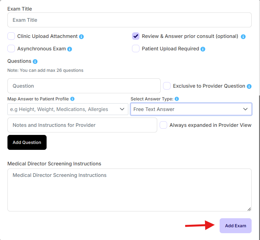 How Do I Add A Customized Exam In The Qualiphy Portal? – Clinic Knowledgebase