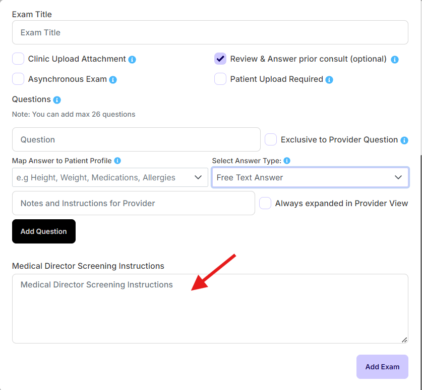 How Do I Add A Customized Exam In The Qualiphy Portal? – Clinic Knowledgebase
