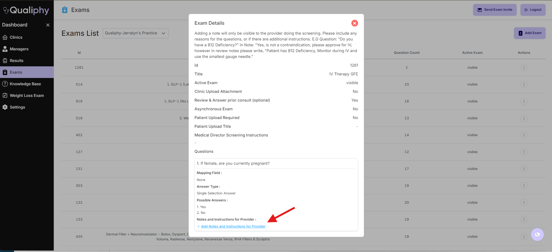 How Do I Add Provider Specific Notes to My Customized Exam Questions ...